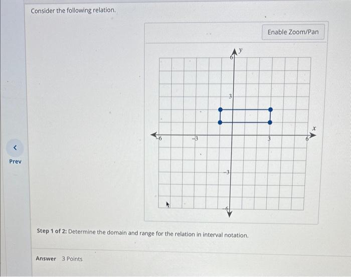 Solved Consider the following relation. Step 1 of 2: | Chegg.com