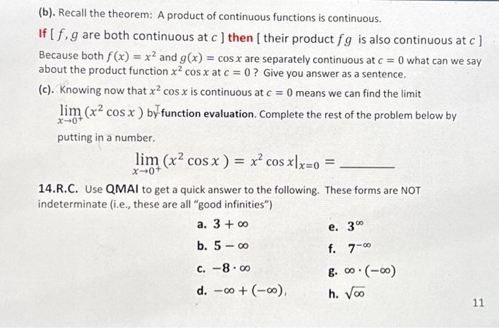 Solved b. Based on part (a), what indeterminate form is this | Chegg.com