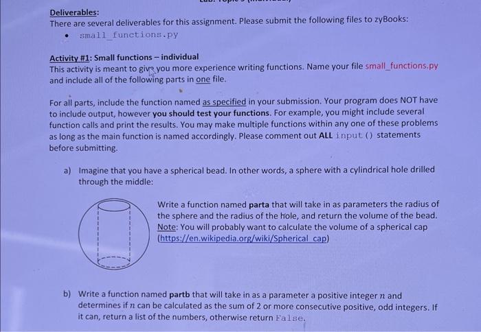 Solved Deliverables: There are several deliverables for this | Chegg.com