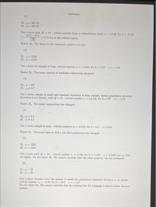 Solved ANSWERS ( $47.50 H> 347.50 Ust score with y = 19. | Chegg.com