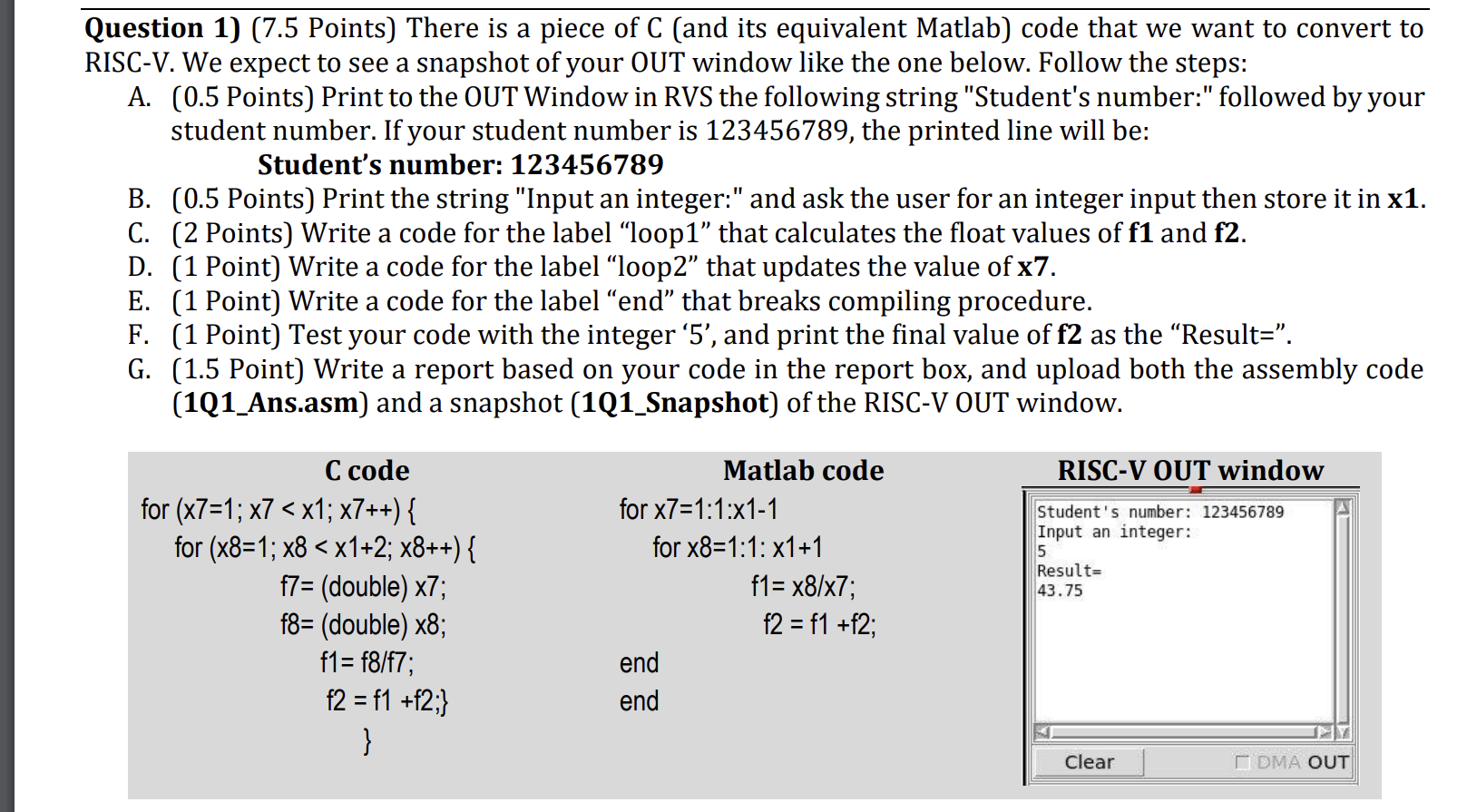 Solved Question 1) (7.5 ﻿Points) ﻿There is a piece of C (and | Chegg.com