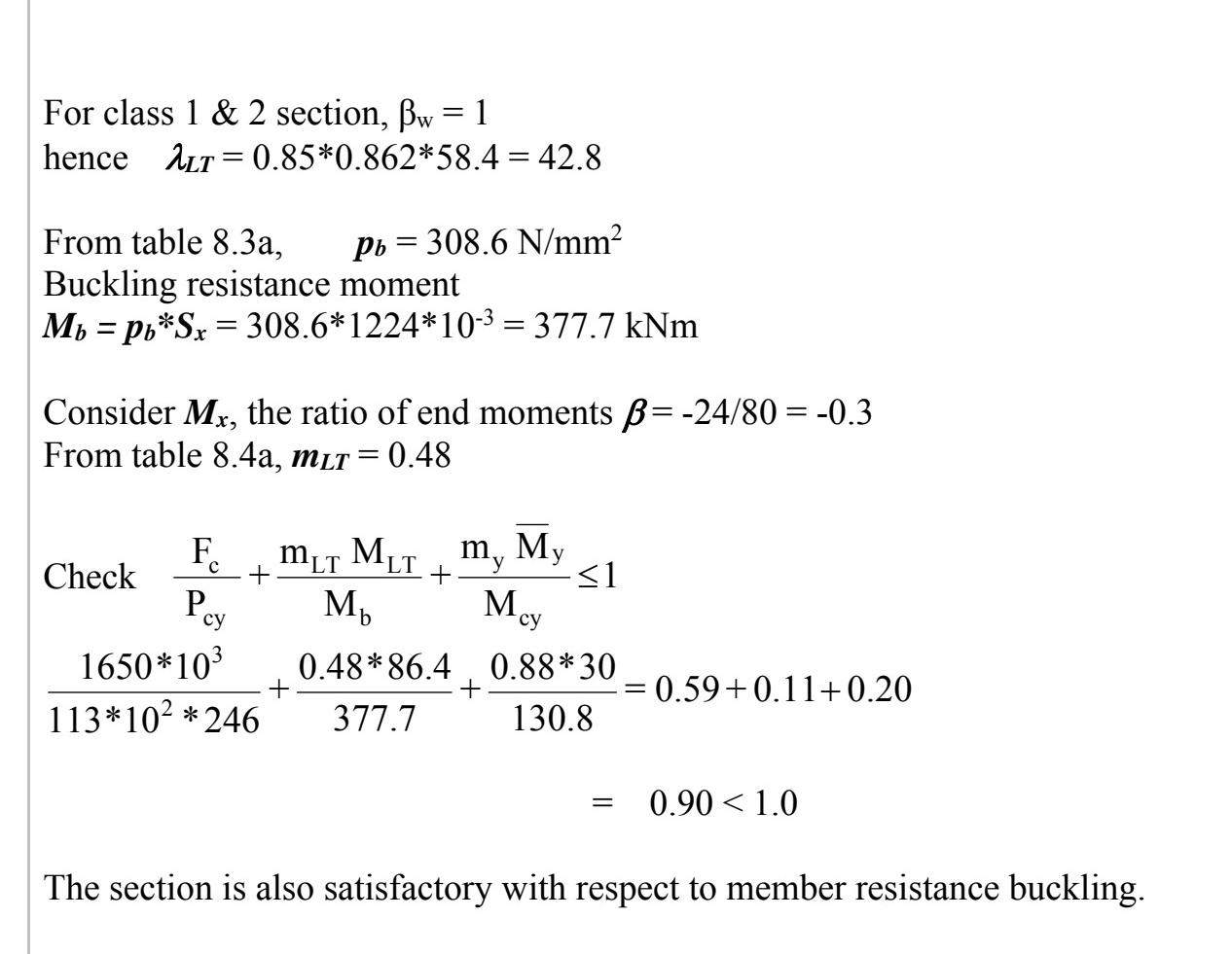 Example 5 (Column with Axial Force and Bending | Chegg.com