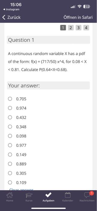 Solved A continuous random variable X has a pdf of the form: | Chegg.com