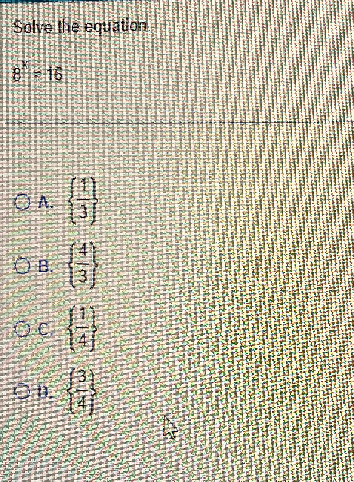 Solved Solve the equation.8x=16 | Chegg.com