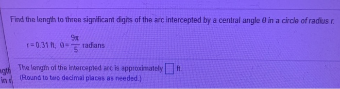 Solved Find the length to three significant digits of the | Chegg.com