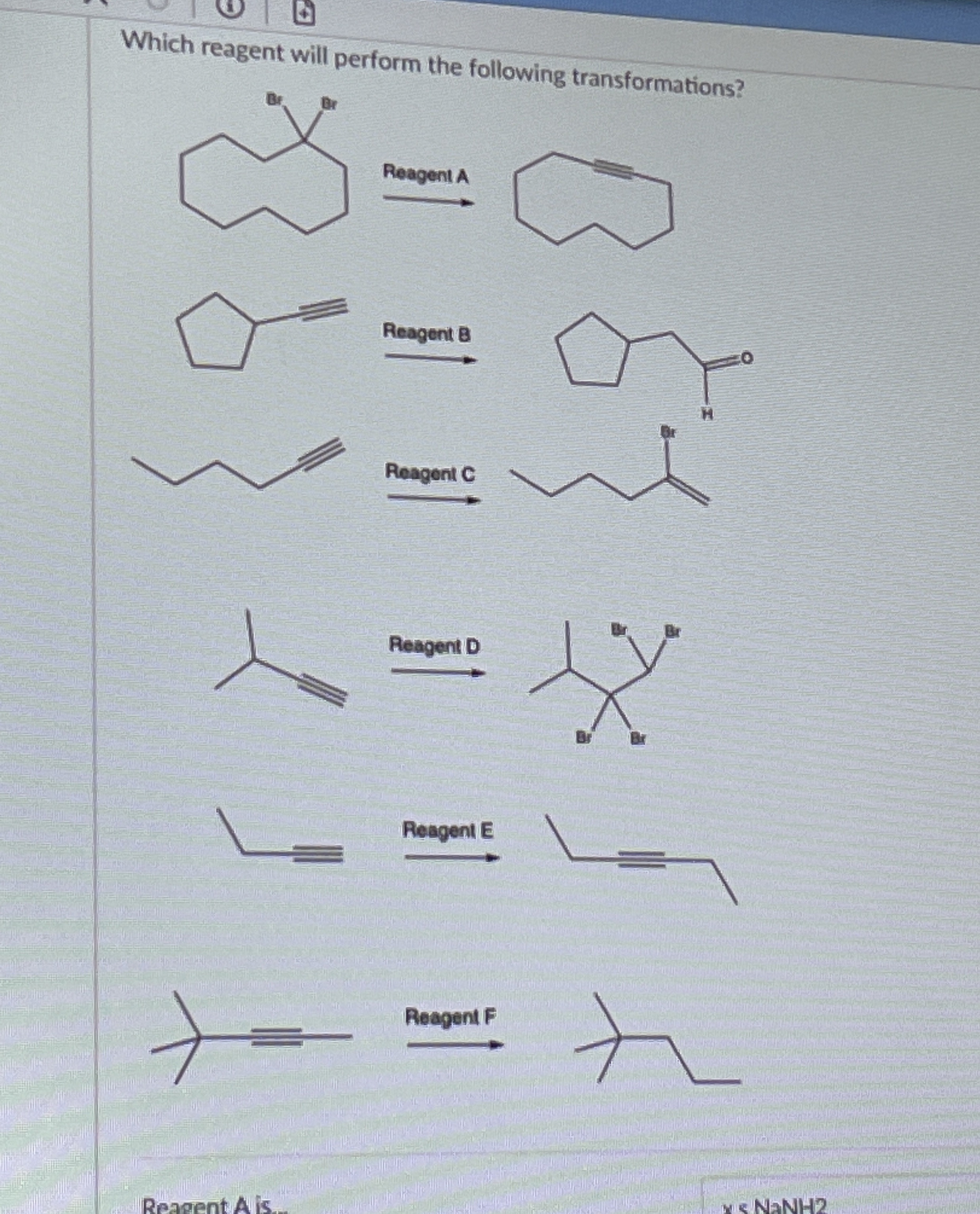 Solved Which reagent will perform the following | Chegg.com