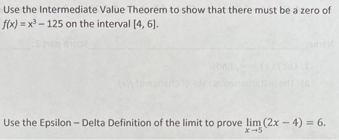 Solved Use the Intermediate Value Theorem to show that there | Chegg.com