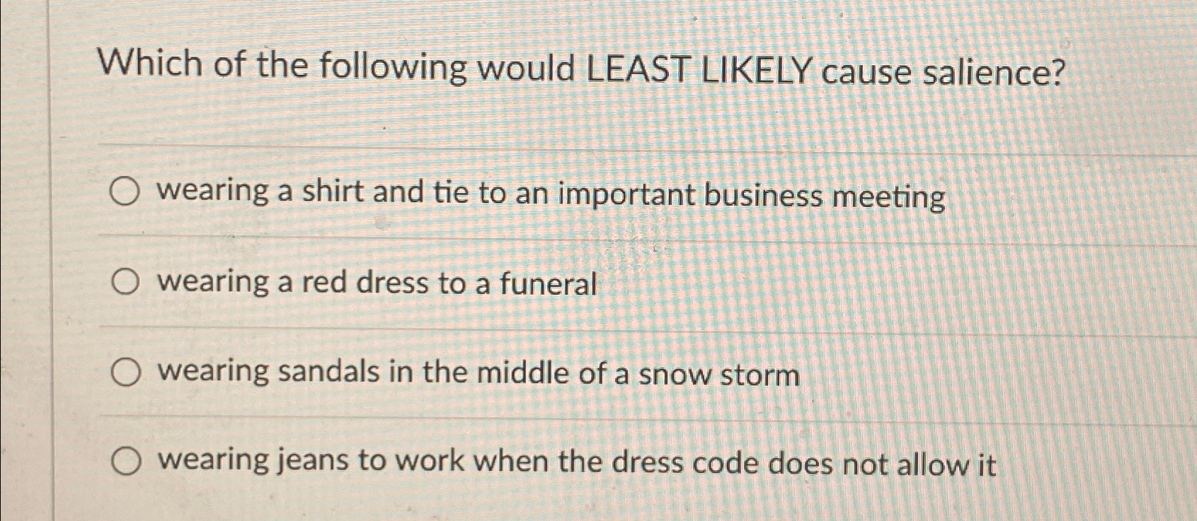 Solved Which of the following would LEAST LIKELY cause | Chegg.com