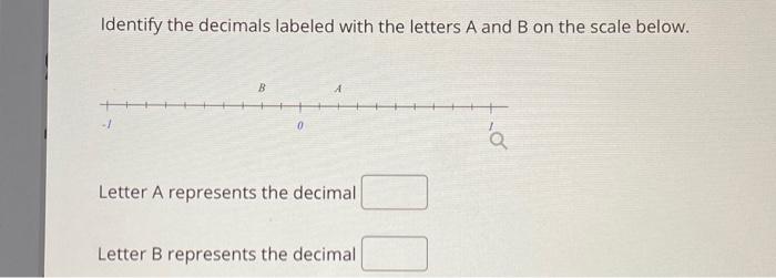 Solved Identify the decimals labeled with the letters A and | Chegg.com