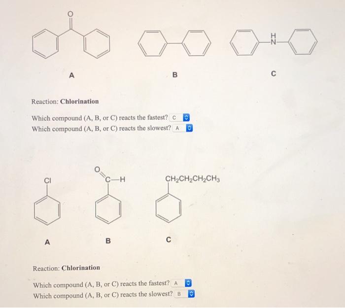 Solved Which Compound Reacts The Fastest Which The Slowest