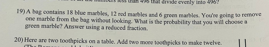 Solved A bag contains 18 ﻿blue marbles, 12 ﻿red marbles and | Chegg.com