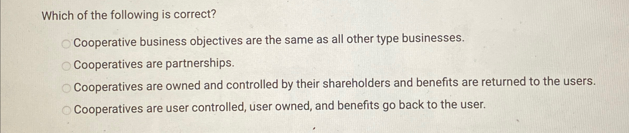 Solved Which of the following is correct?Cooperative | Chegg.com