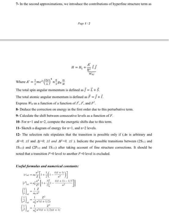 Solved The relativistic correction on the hamiltonian of | Chegg.com