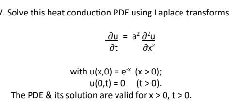 Solved 1. Solve this heat conduction PDE using Laplace | Chegg.com