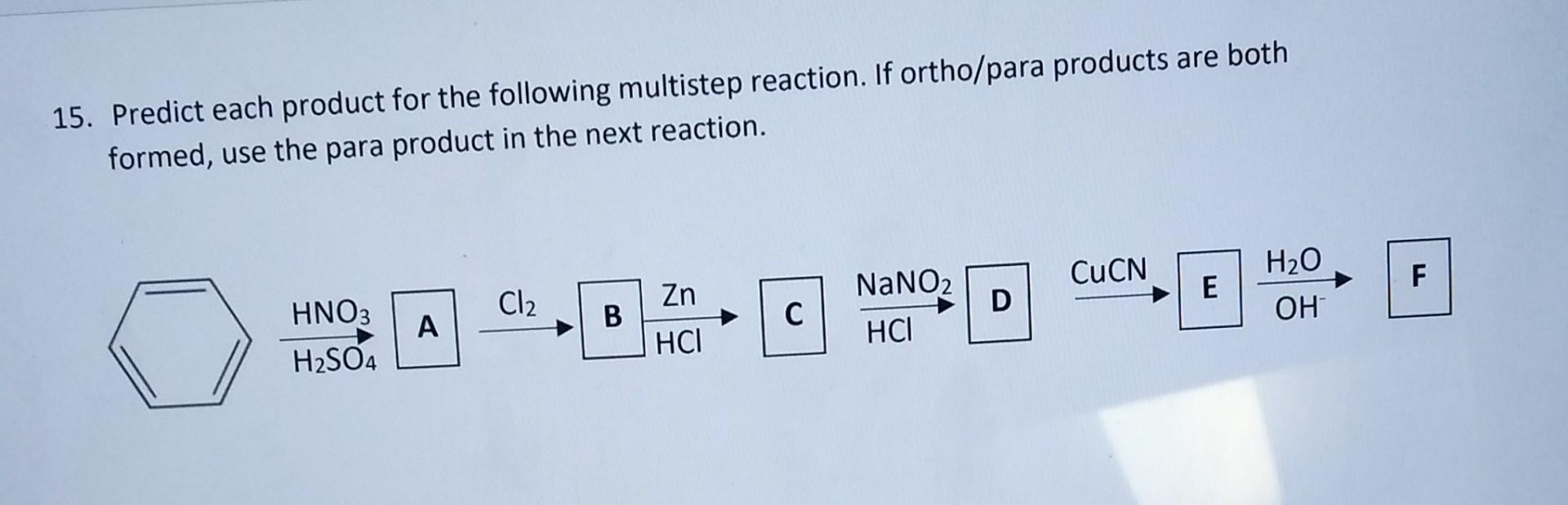 Solved 15. Predict each product for the following multistep | Chegg.com