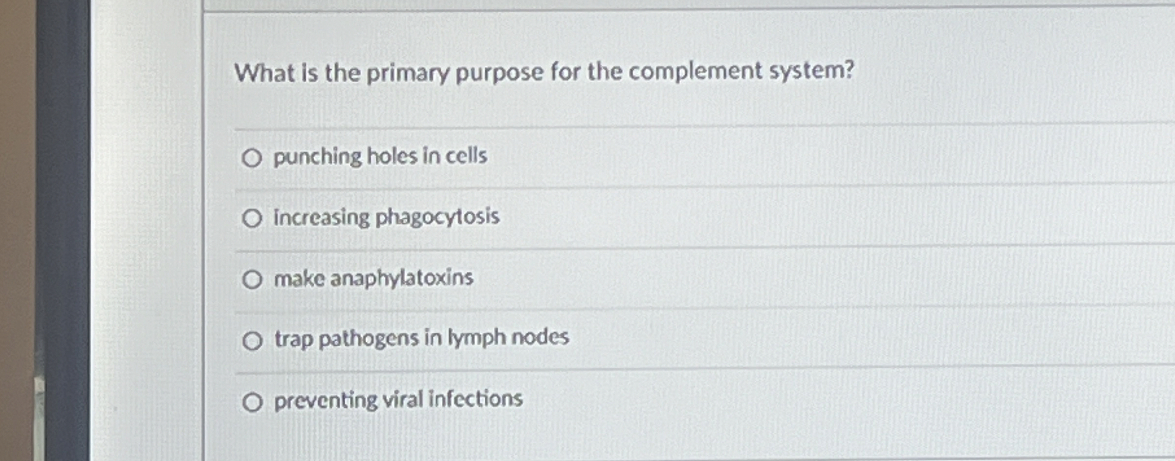 Solved What is the primary purpose for the complement | Chegg.com
