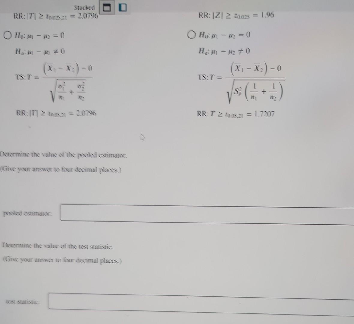 Consider the table of summary statistics. Assume the | Chegg.com