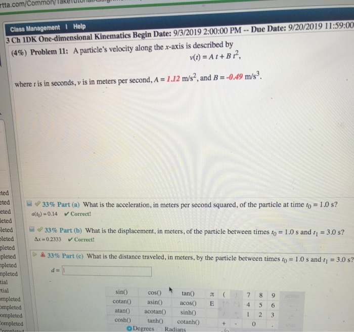 Solved Class Management | Help 3 Ch 1DK One-dimensional | Chegg.com