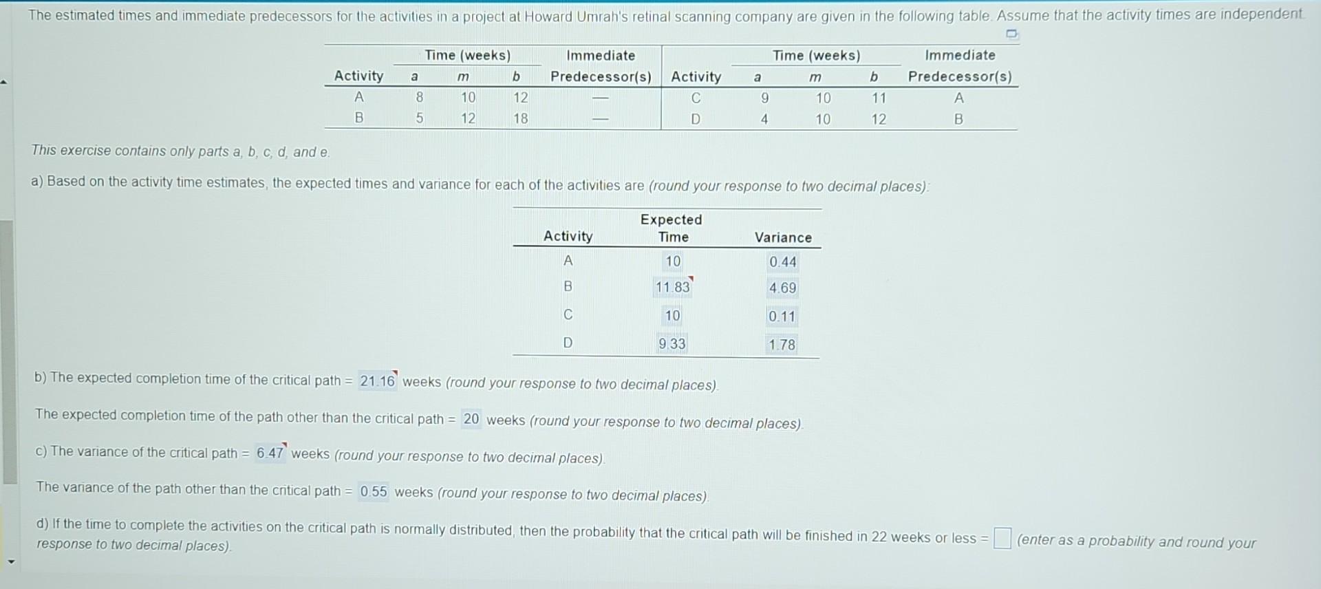 Solved solve d, e, f according to the questions before e) If | Chegg.com