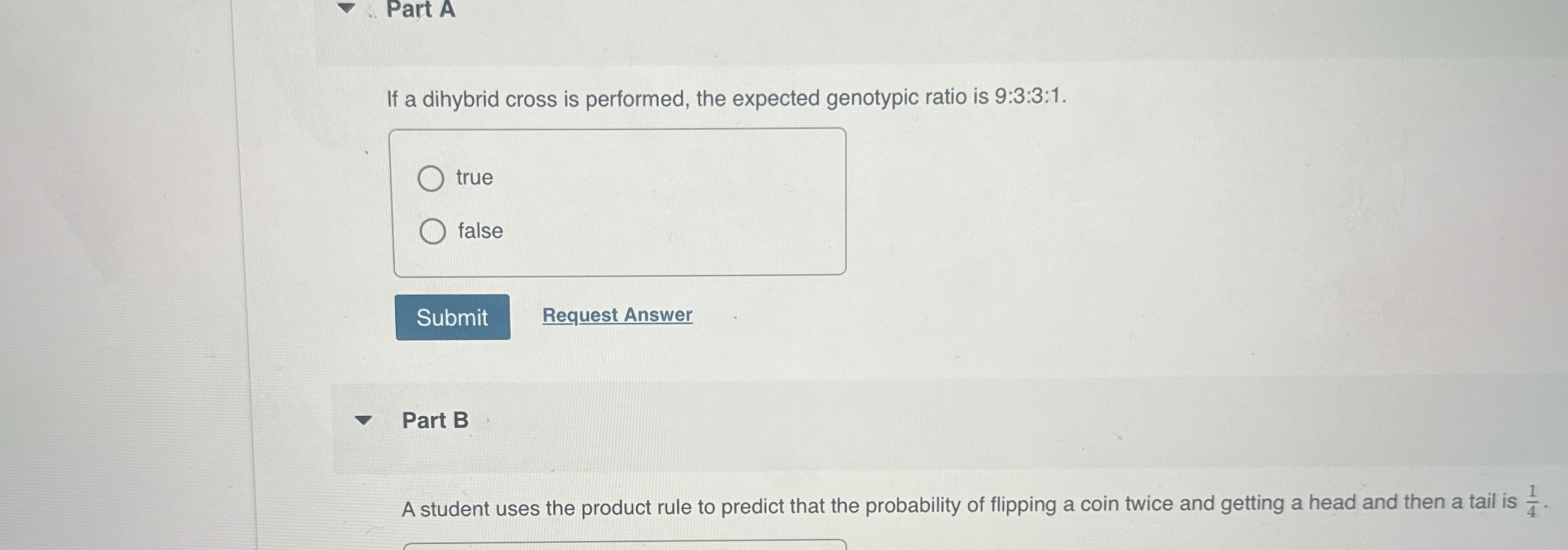 Solved If a dihybrid cross is performed, the expected | Chegg.com