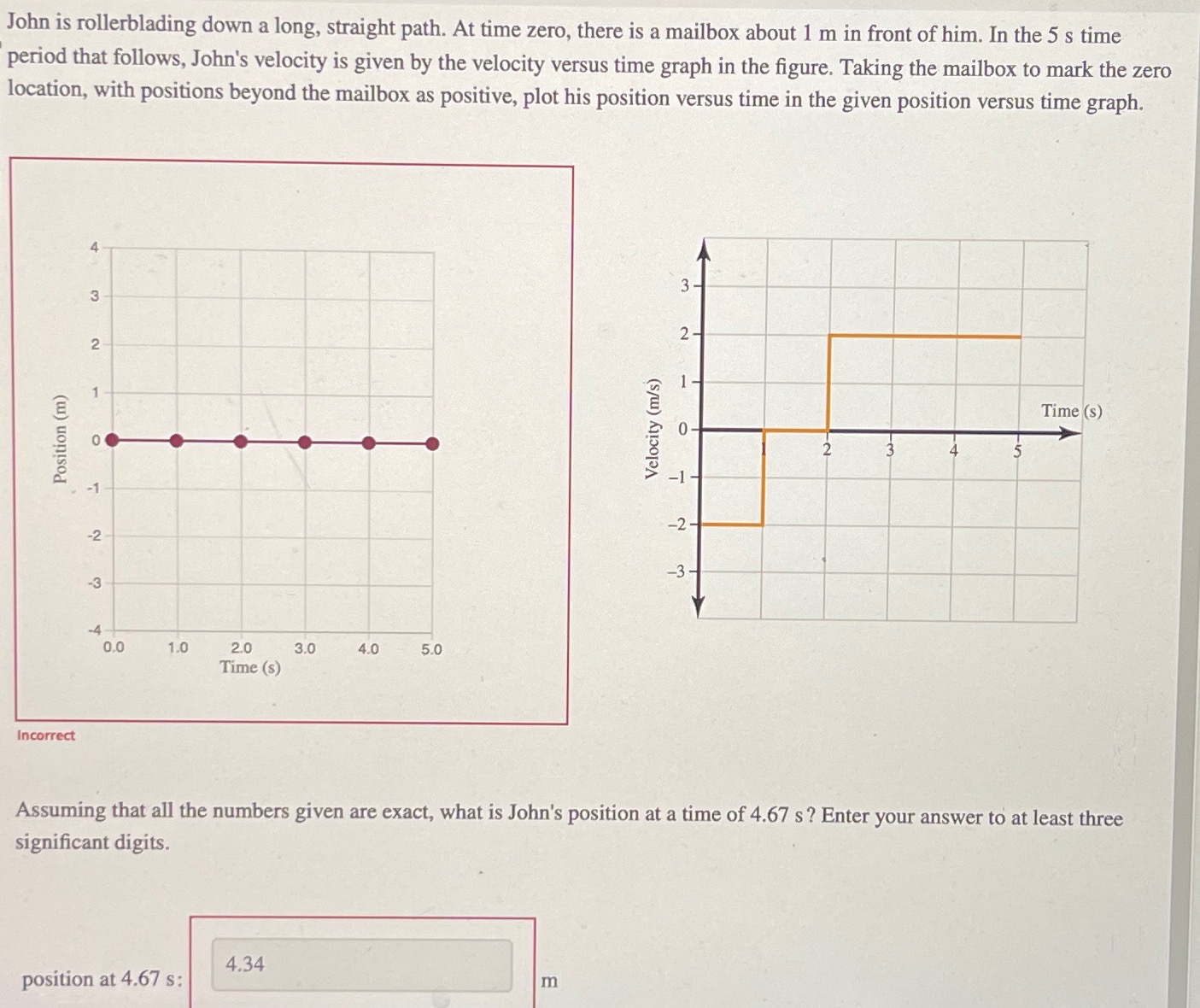 Solved John is rollerblading down a long, straight path. At | Chegg.com