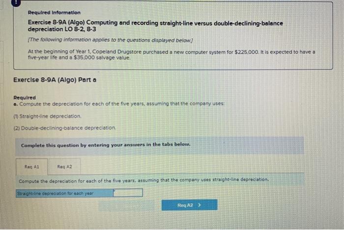 Solved Requlred Information Exercise 8-9A (Algo) Computing | Chegg.com