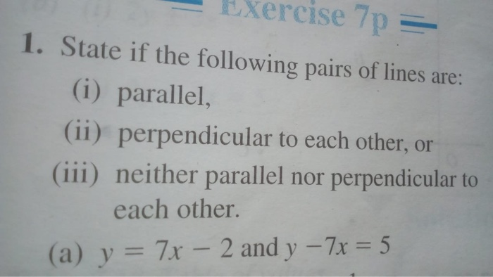 Solved Exercise 7p = 1. State if the following pairs of | Chegg.com