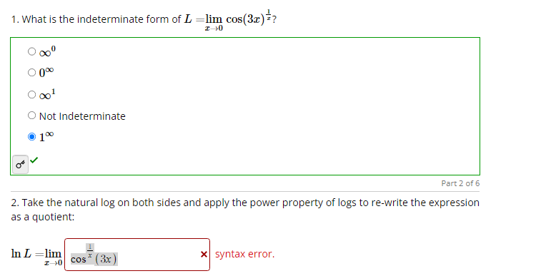 Solved What is the indeterminate form of | Chegg.com