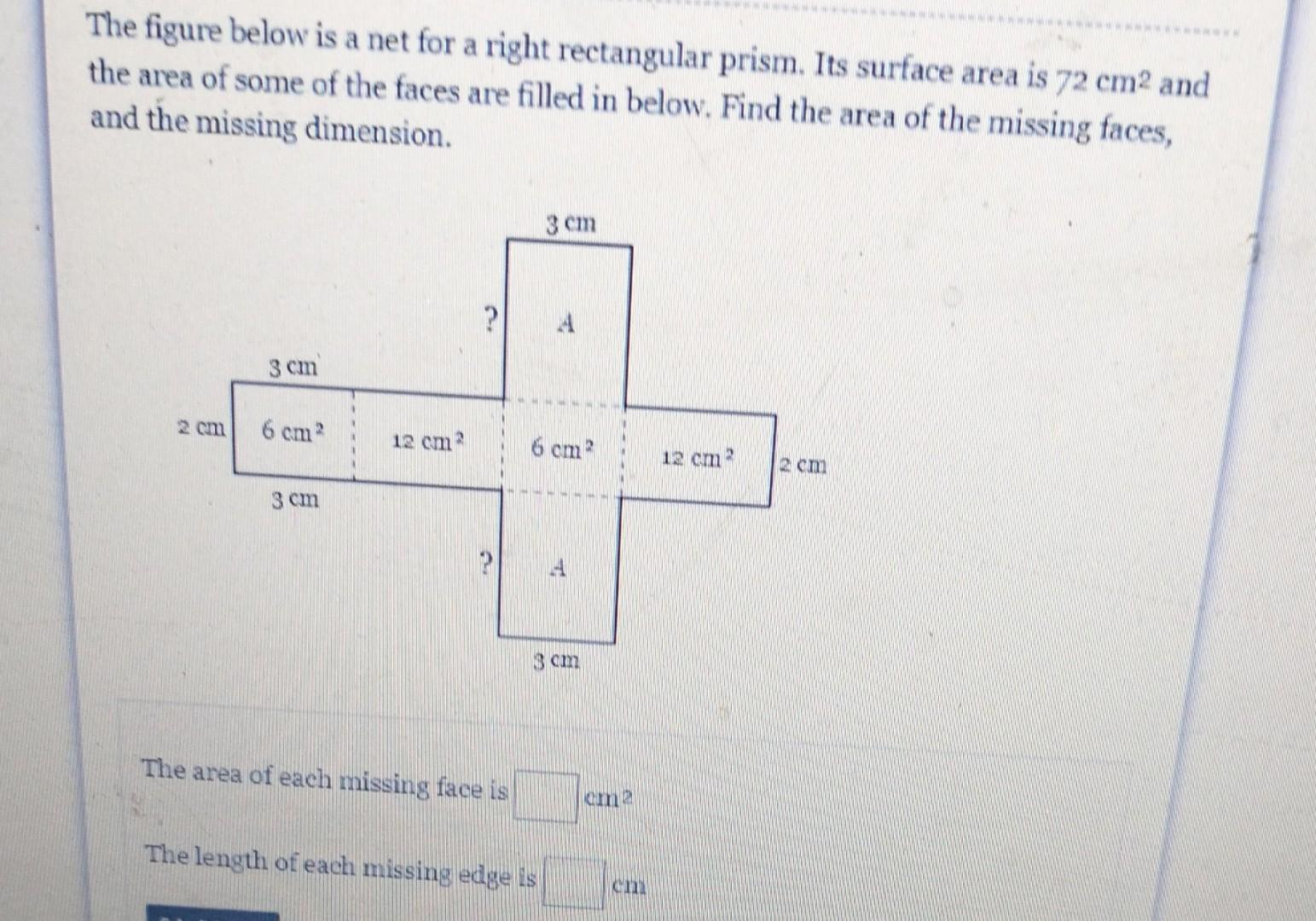 Right Rectangular Prism Net