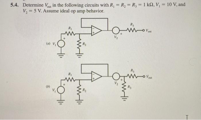 4. Determine Vout in the following circuits with | Chegg.com