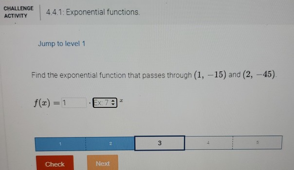 Solved CHALLENGE ACTIVITY 4.4.1: Exponential functions. Jump | Chegg.com