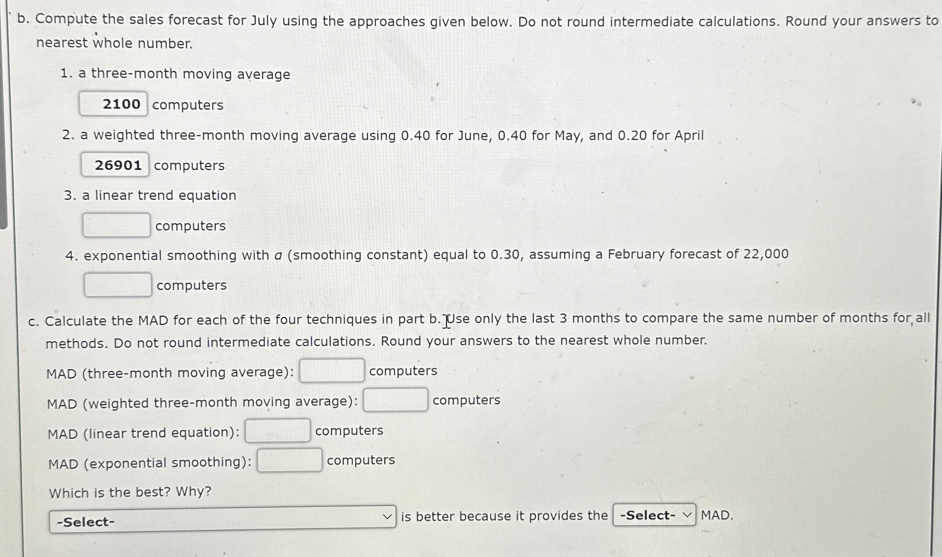 Solved Ms. ﻿Winnie Lin's company sells computers. Monthly | Chegg.com