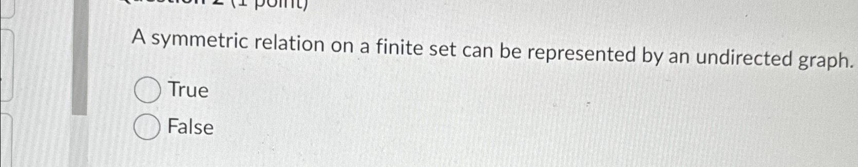 Solved A symmetric relation on a finite set can be | Chegg.com