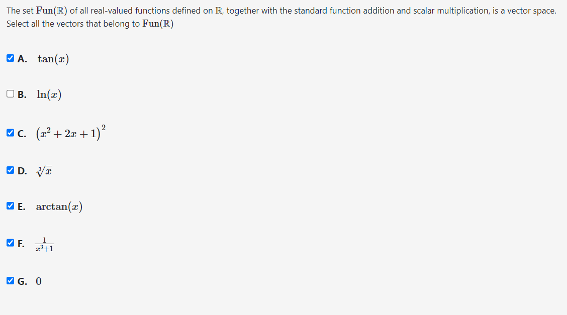Solved The set Fun(R) ﻿of all real-valued functions defined | Chegg.com