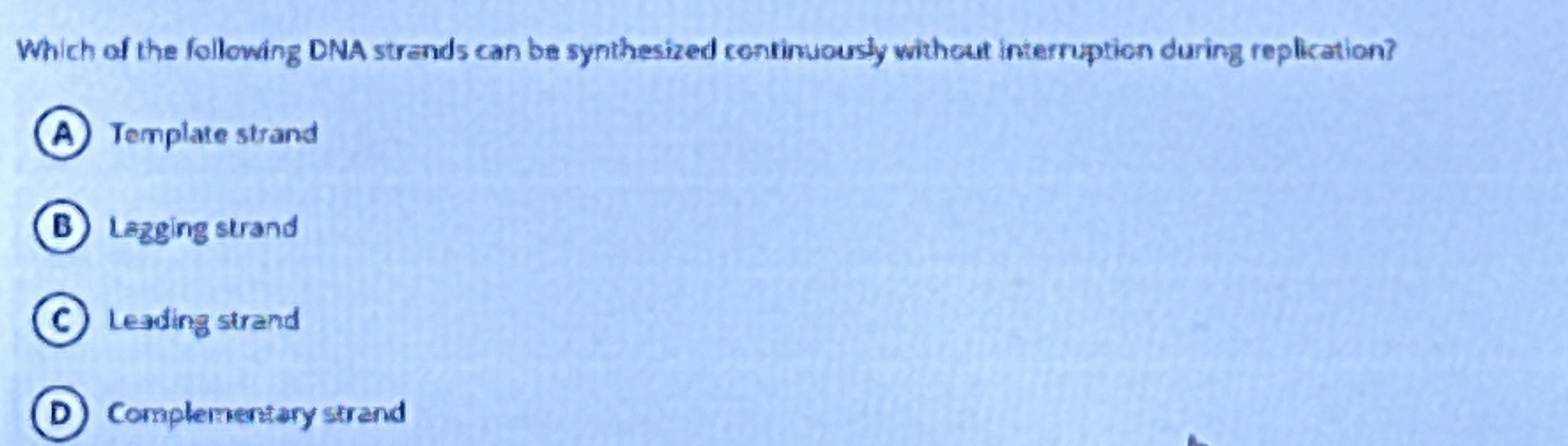 Solved Which of the following DNA strands can be synthesized | Chegg.com