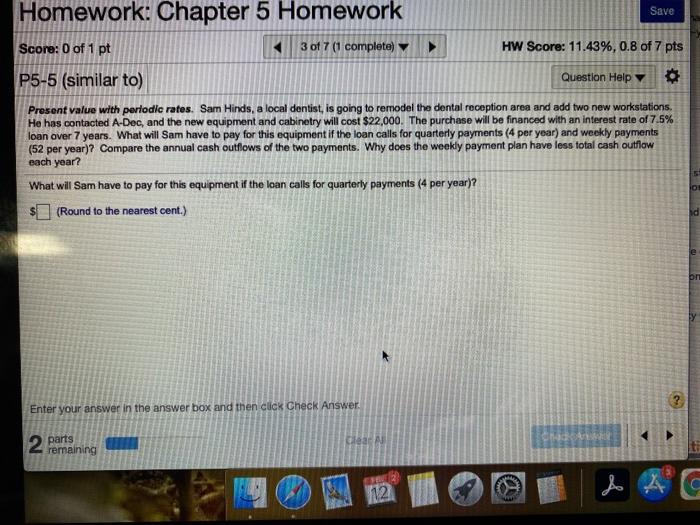 Solved Save Homework: Chapter 5 Homework Save Score: 0 of 1 | Chegg.com