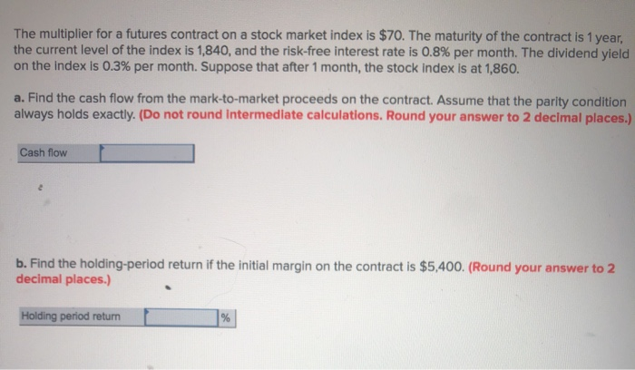Solved The multiplier for a futures contract on a stock | Chegg.com