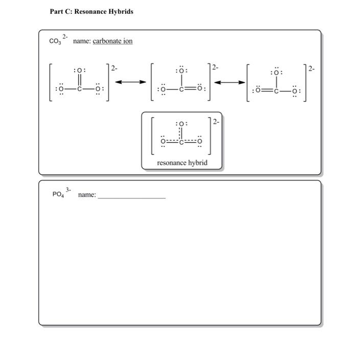 Solved Part C: Resonance Hybrids | Chegg.com