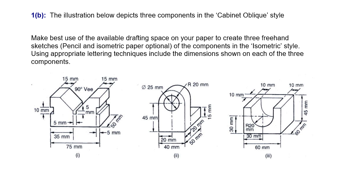 Solved 1(b): The illustration below depicts three components | Chegg.com