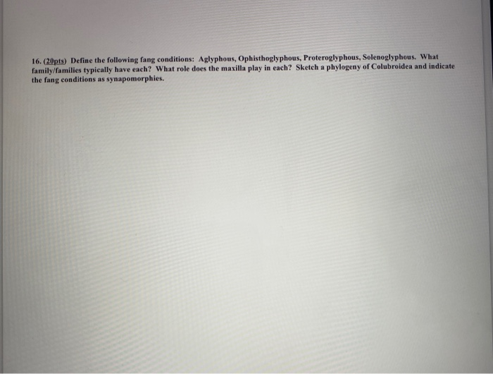 Solved 16. (20pts) Define the following fang conditions: | Chegg.com