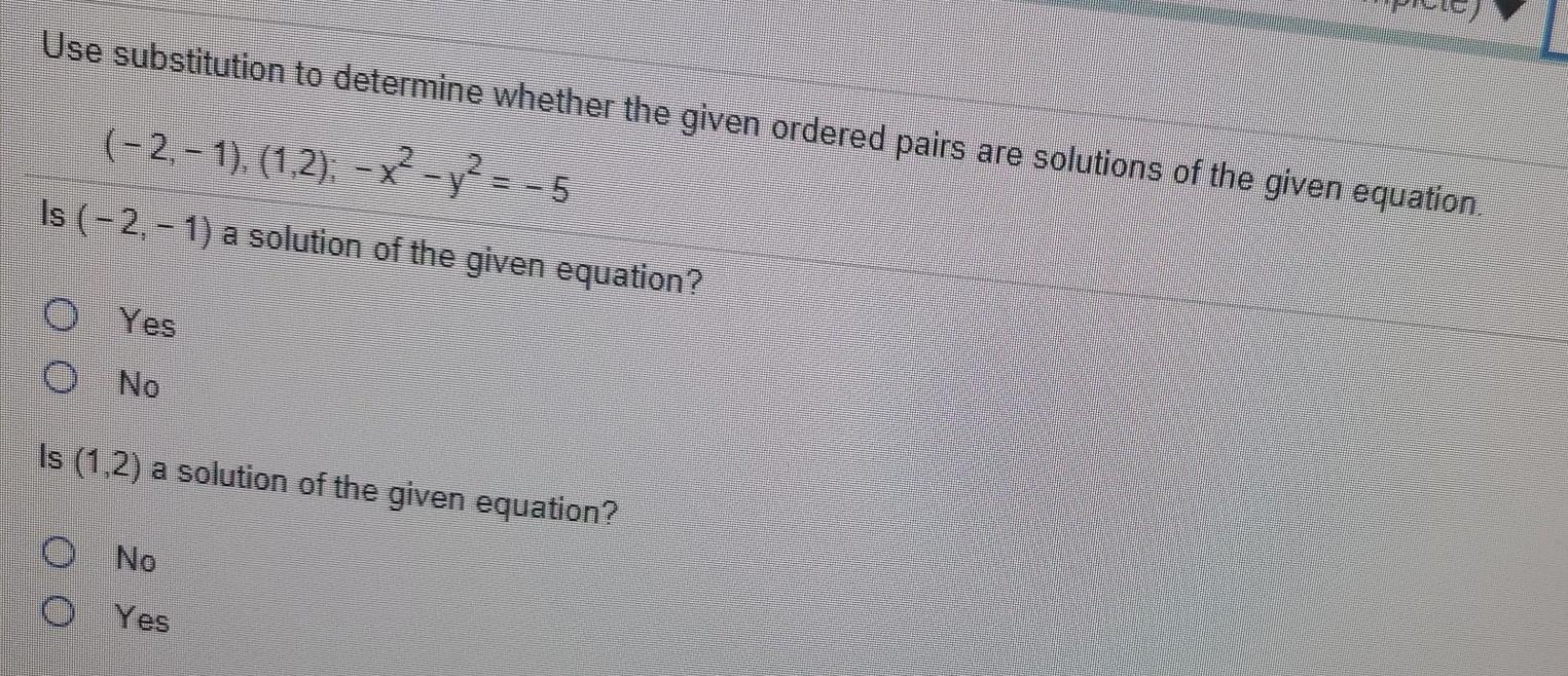 Solved Use Substitution To Determine Whether The Given
