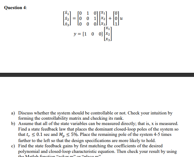 Please I need help with this control systems question | Chegg.com