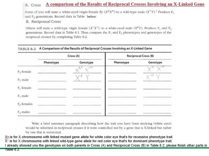 Solved A. Cross A comparison of the Results of Reciprocal | Chegg.com