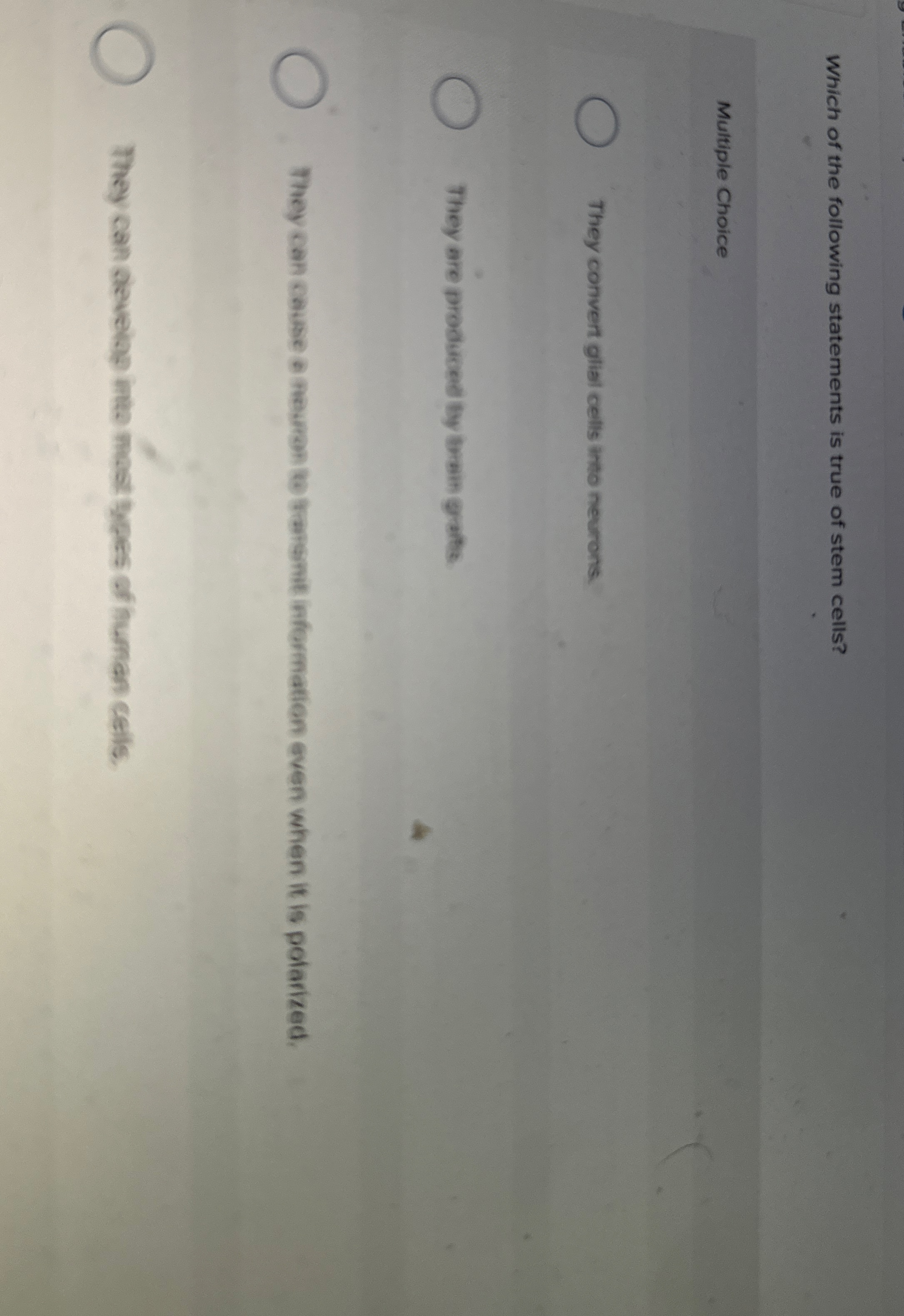 Solved Which of the following statements is true of stem | Chegg.com