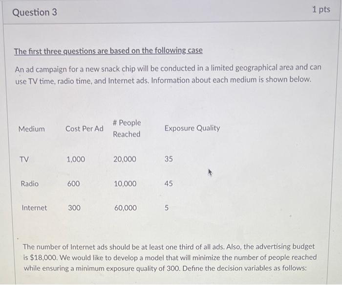 Solved The first three questions are based on the following | Chegg.com