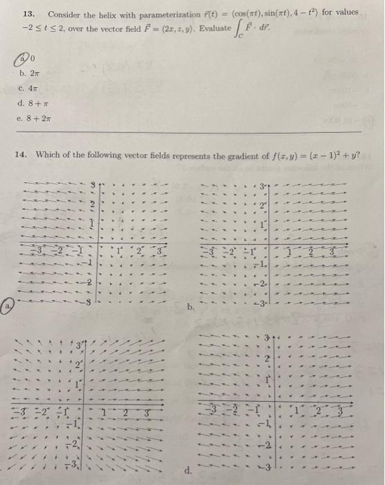Solved 13. Consider the helix with parameterization | Chegg.com