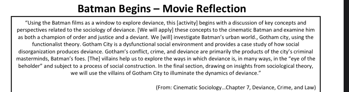 Solved Batman Begins - ﻿Movie Reflection"Using the Batman | Chegg.com