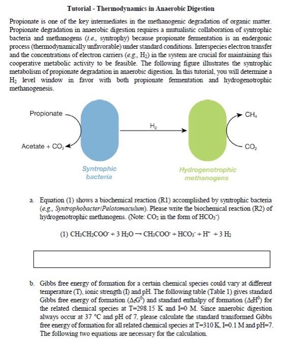 Solved c. Based on biochemical reactions of syntrophic | Chegg.com