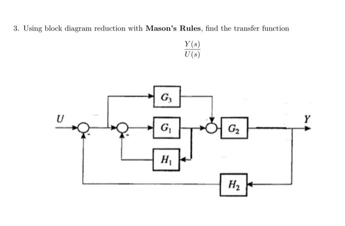 Solved 3. Using block diagram reduction with Mason's Rules, | Chegg.com