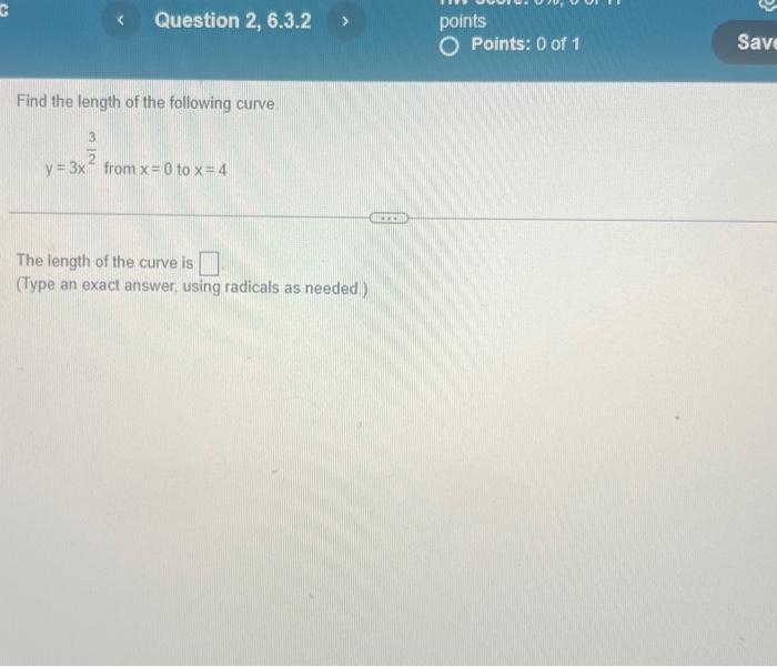 Solved Find the length of the following curve y=3x23 from | Chegg.com